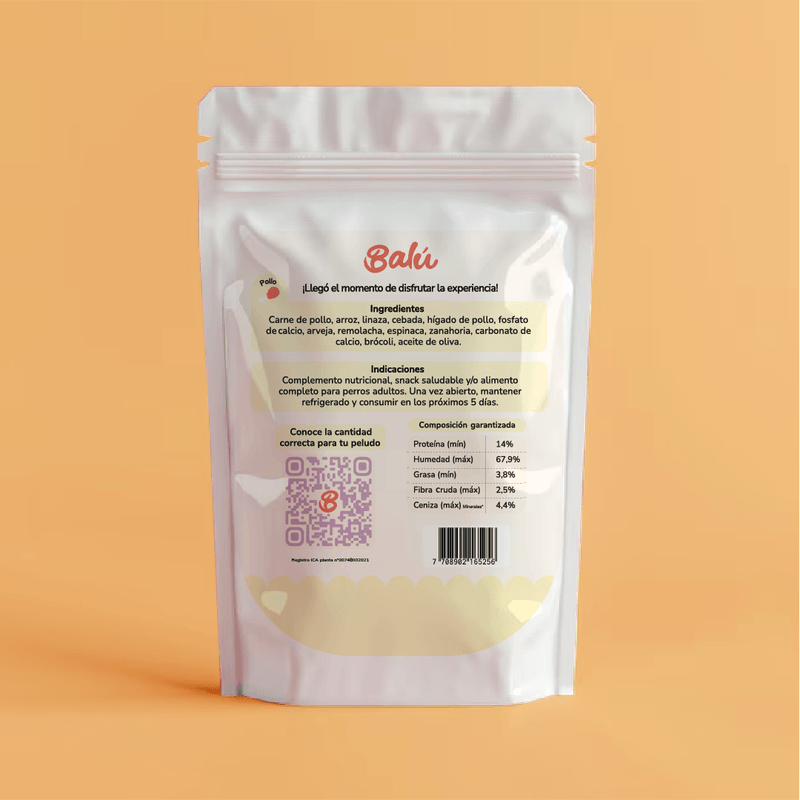 Alimento prehorneado Balú para perro Pollo, no necesita congelación ...