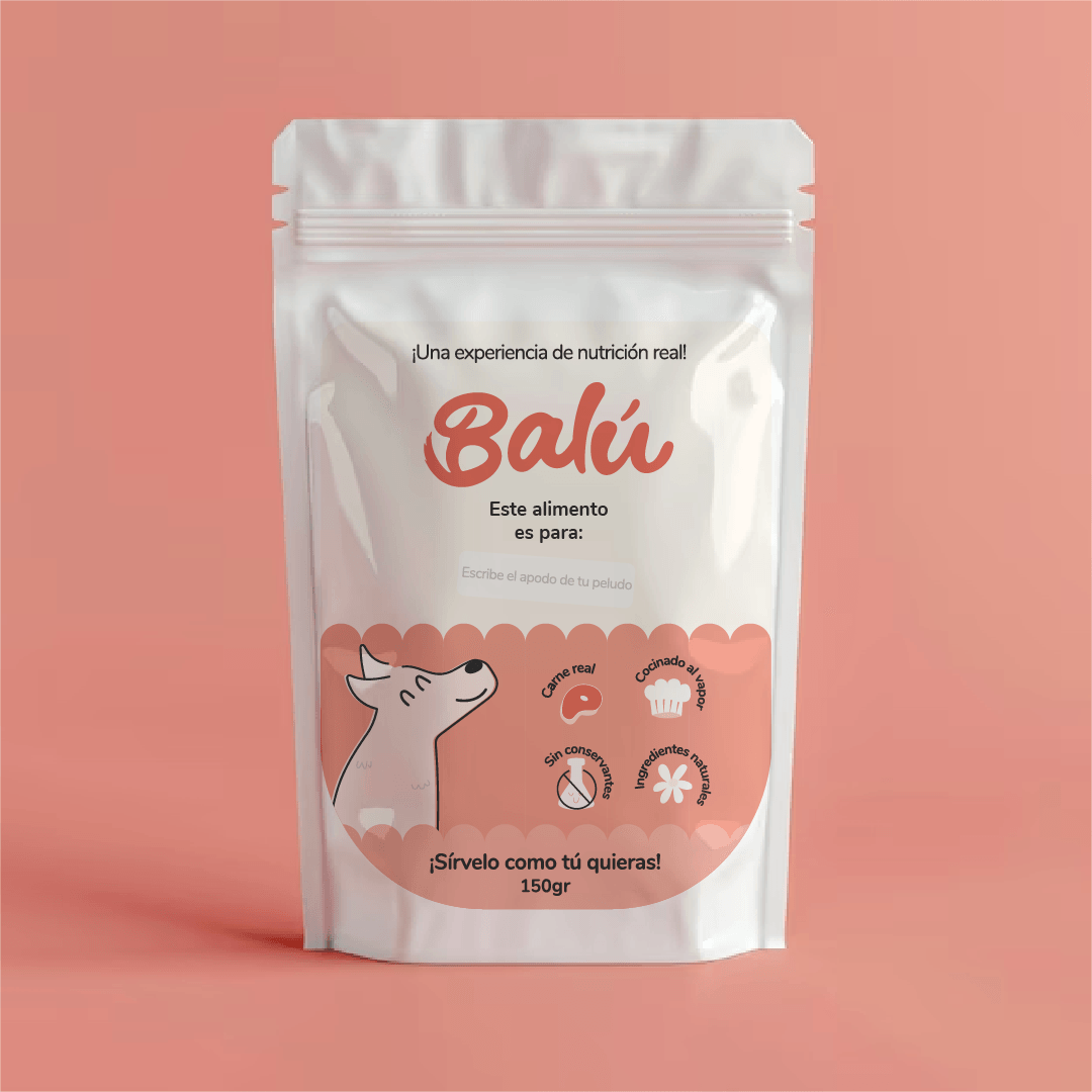 Alimento prehorneado Balú Carne para perro, no necesita congelación ...